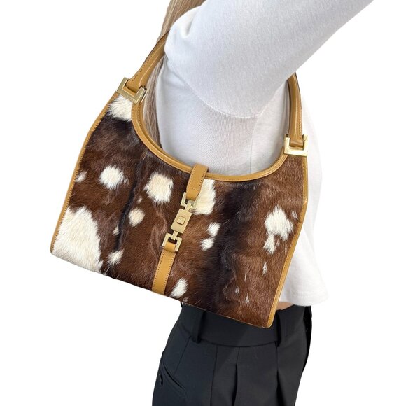 Gucci | Bags | Gucci Vintage Jackie Cow Pony Calf Hair Shoulder Bag ...
